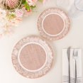 Efavormart 25 Pack Natural Burlap Print Dinner Paper Plates With White ...