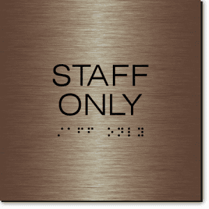 Staff Only Sign-Copper / Black (3 Units) - Walmart.com