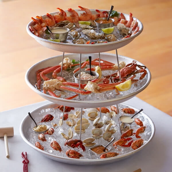 Seafood Tower Set 3-Tier with Aluminum Trays & Stand | Elevate Your ...