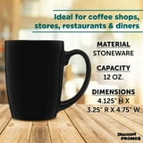 Curved Java Coffee Mug Set - 10 Pack - 12 Oz. - Stoneware Restaurant ...