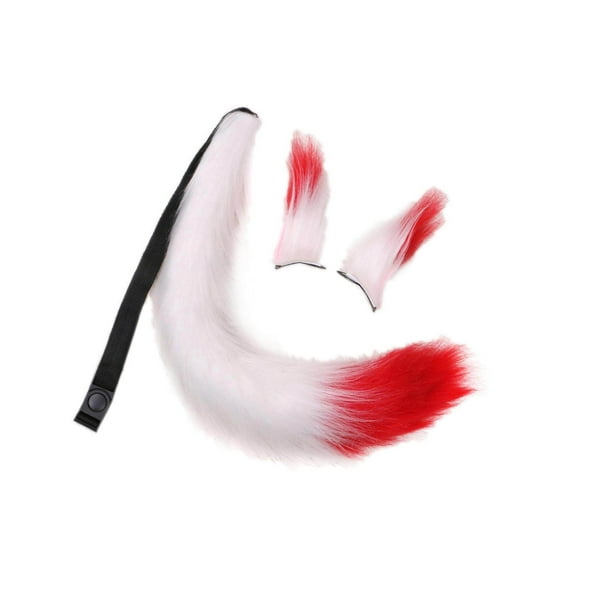 Faux Fur Ears and Tail Role play Performance Headpiece Set Fancy Dress ...