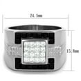 Anillo Color Plata Para Hombres de Acero Inoxidable Diamantes y Onyx ...