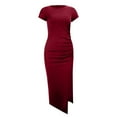 Beach Dresses For Women European And New Clothing Mature Sexy Round Neck Bag Hip Slit Sleeveless