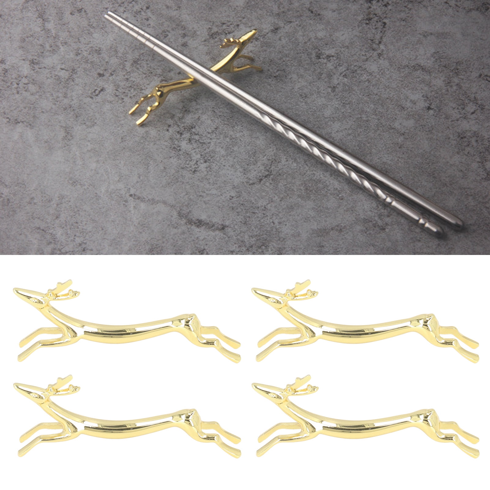 Click here for Ylshrf 4pcs Gold Cute Animal Chopstick Rest Dog De... prices