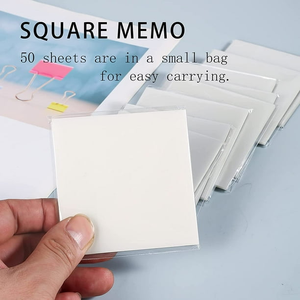 Transparent Sticky Note Pads - 100 Pieces Waterproof Self-Adhesive Pads ...