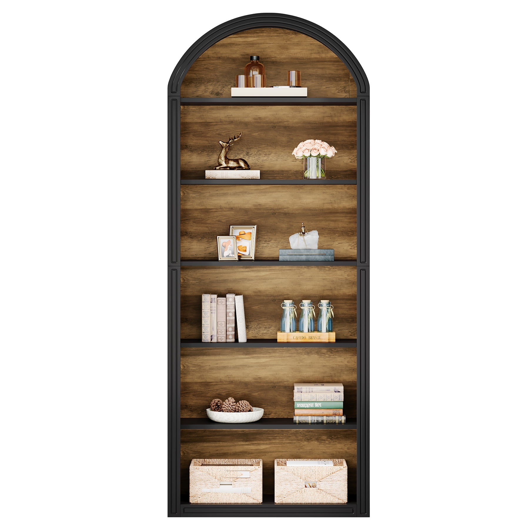 Click here for Tribesigns 6-Tier Black Arched Bookshelf  75.98 Ta... prices
