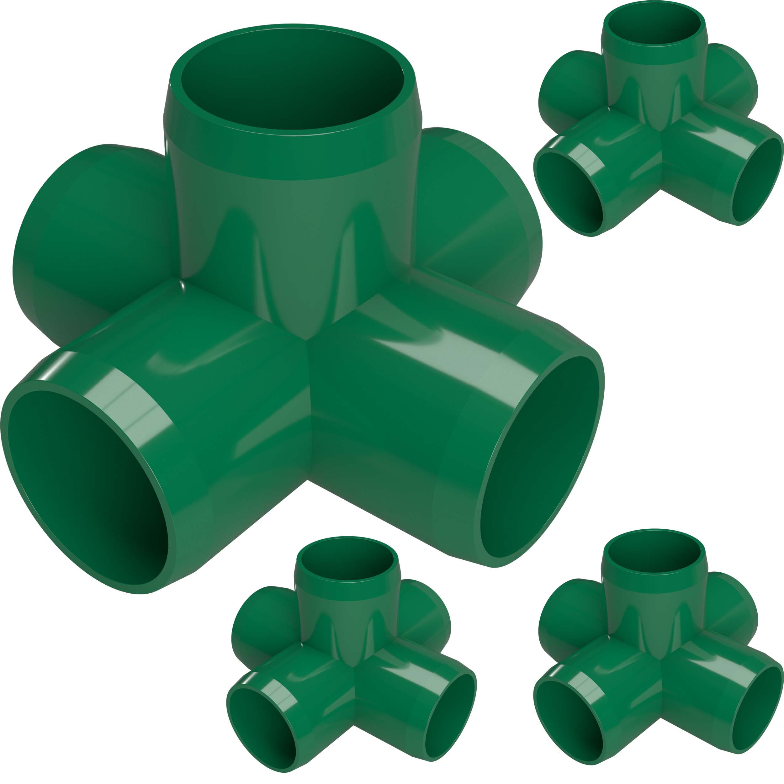FORMUFIT PVC Fitting, 5-Way Cross Side Outlet, Furniture Grade, 1" Size ...