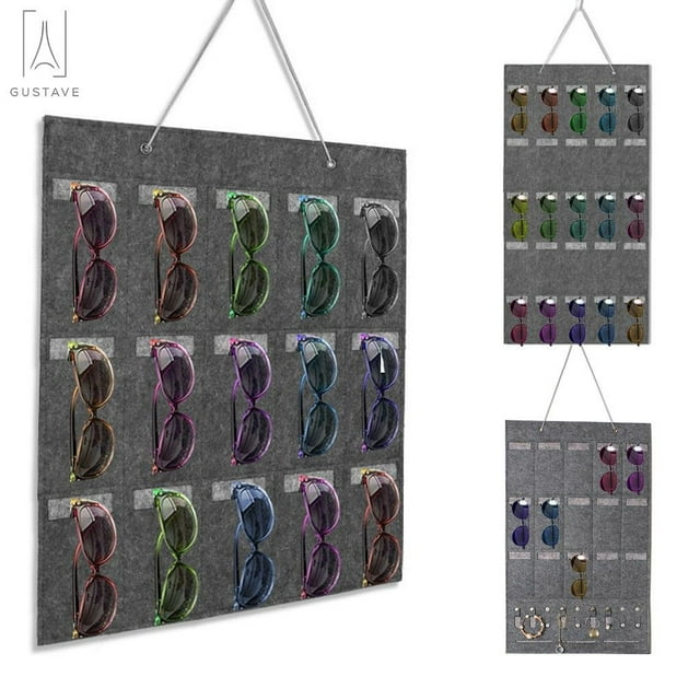 Gustave Hanging Sunglasses Organizer Storage Display Felt Wall Mounted ...