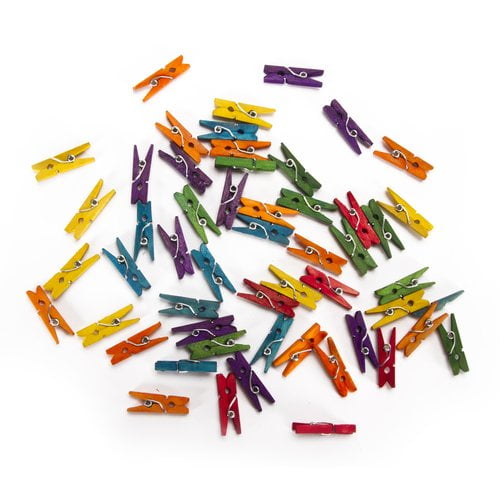 Darice 1" Mini Colored Clothes Pin, 50 Count - Walmart.com