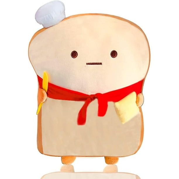 Toast Plush With Red Scarf Funny Sliced Bread Shape Stuffed Toy Hugging ...