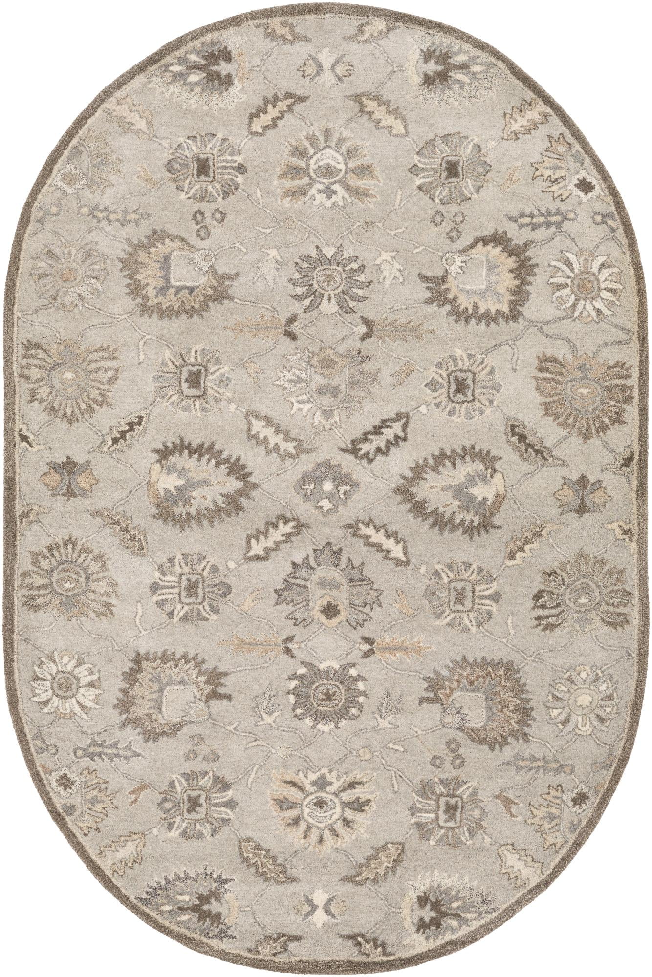 Mark&Day Area Rugs, 6x9 Kinistino Traditional Taupe Oval Area Rug (6' x ...