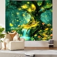 Forest Nature Tree of Life Wall Tapestry, Green Landscape Butterfly ...