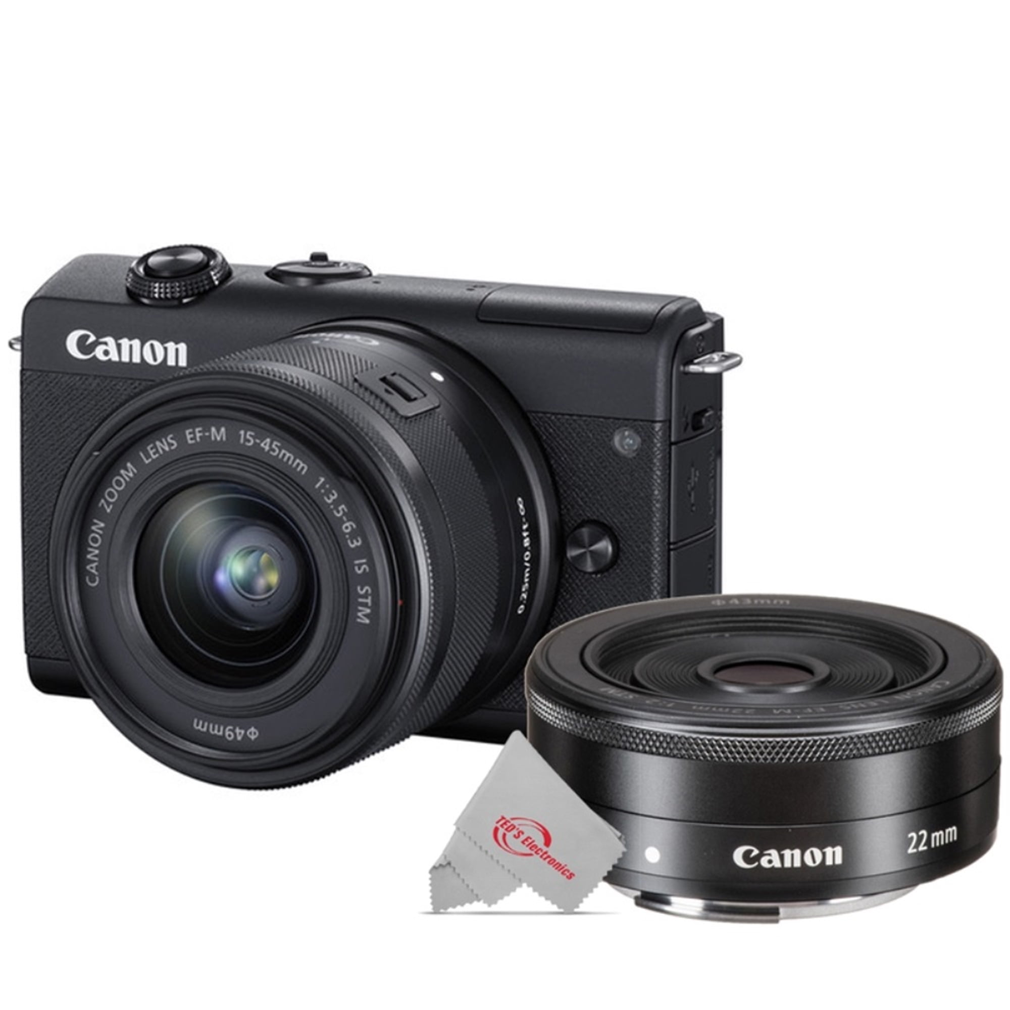 Canon EOS M200 APS-C Tilt Touchscreen Mirrorless Digital Camera Black ...