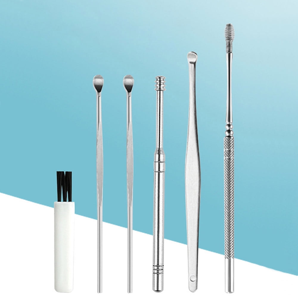 6PCS Ear Wax Removal Kit Ear Wax Remover Pickers Stainless Steel ...