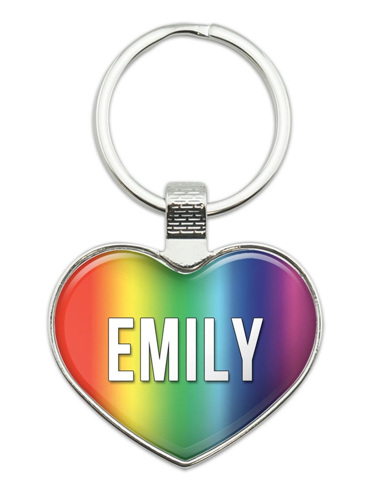 Emily I Love Name Heart Metal Key Chain - Walmart.com