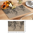 Brown Black Branches Placemats Set of 12 Botanical Dead Tree Birds ...