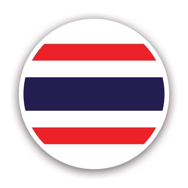 Round Thai Flag Sticker Decal - Self Adhesive Vinyl - Weatherproof - Made in USA - thailand ...