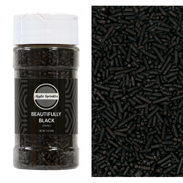 Mystic Sprinkles Beautifully Black Jimmies Sprinkles 3 Ounce Bottle ...