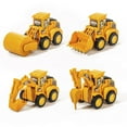 4pcs Engineering Vehicle Model Press Sliding Car Excavator Bulldozer ...