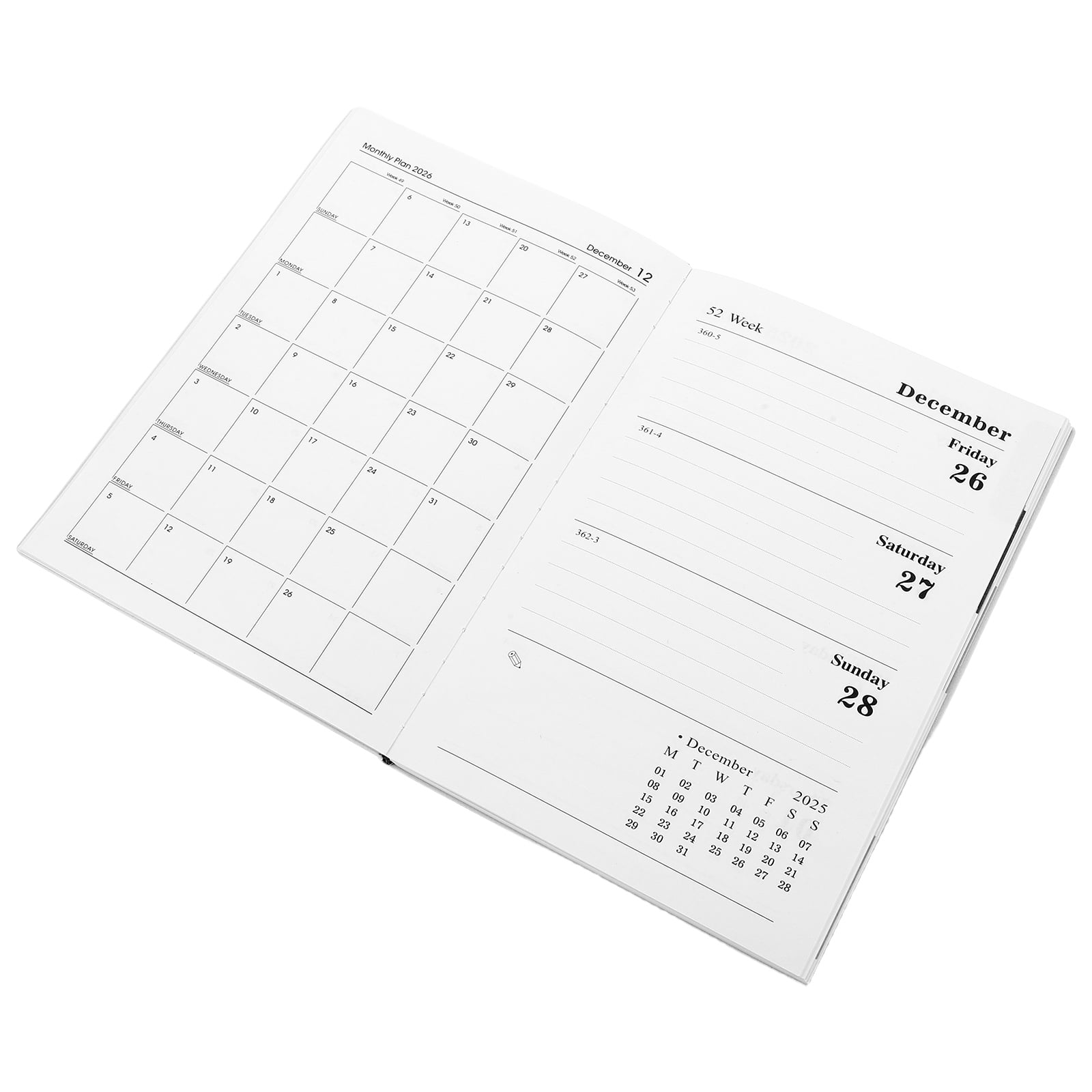 CRAFTHROU Light Green 2026 Calendar Notebook with Weekly Monthly ...