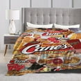 Cozy Canes Chicken Fingers Flannel Throw Blanket - Soft Polyester Knit ...
