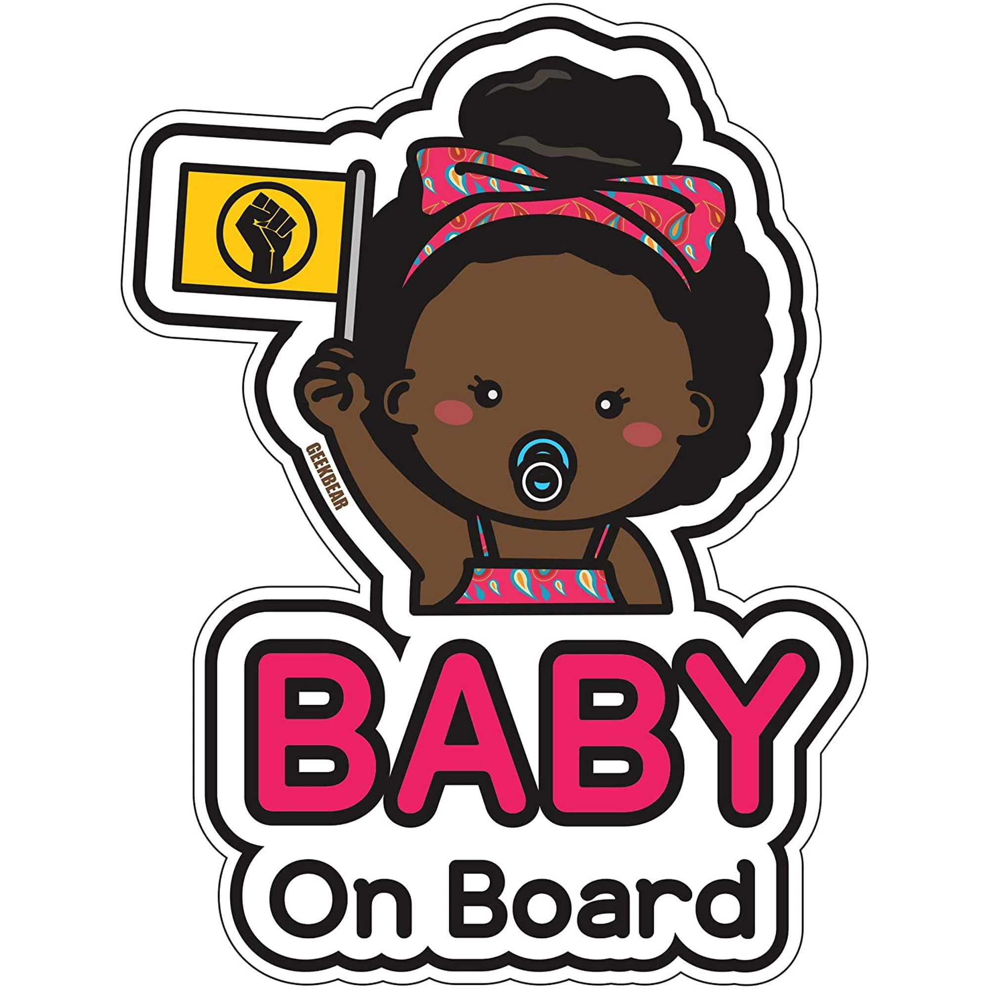 Click here for Oruyrop Baby On Board Sticker For Cars (Black Girl... prices