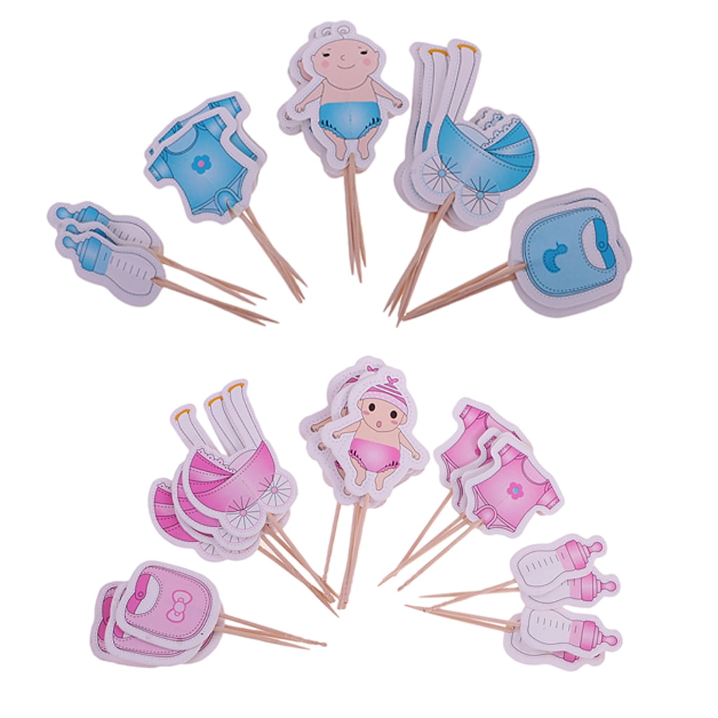 Paquete de 40 Cupcake topper de Fiesta de Bienvenida Al Bebé Sunnimix ...