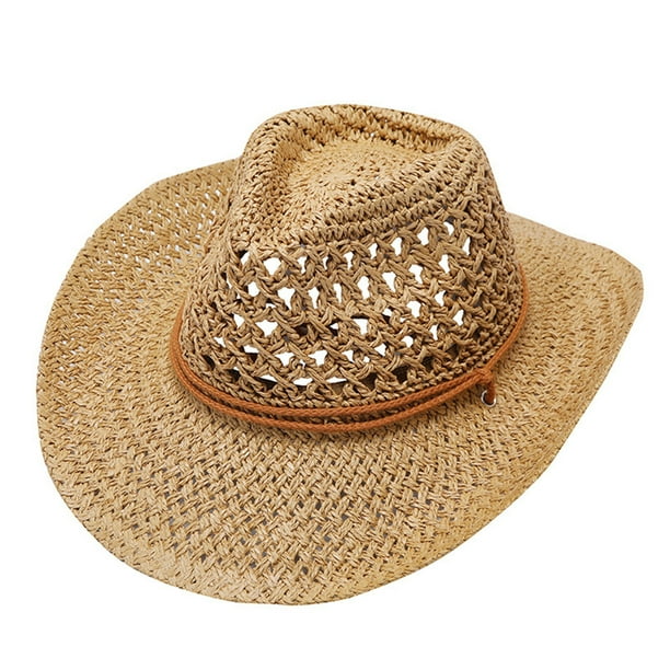 Wozhidaose beach hat Adult Unisex Summer Fashion Sunscreen Straw Cap ...