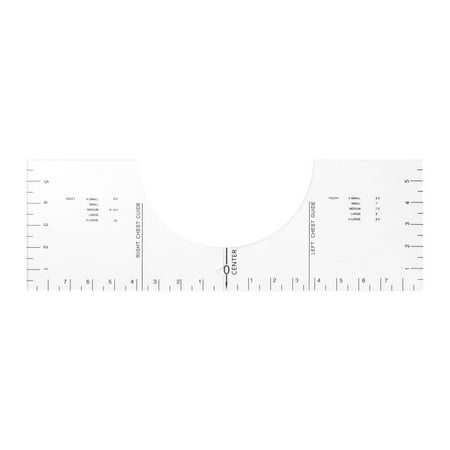 Acrylic Transparent T-Shirt Guide Ruler Round Collar Calibration Tool ...