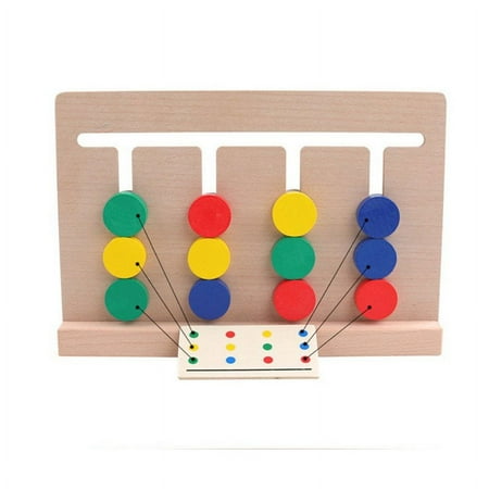 Wooden Color Sorting Toy Kids Early Educational Montessori Toy 4 Colors ...