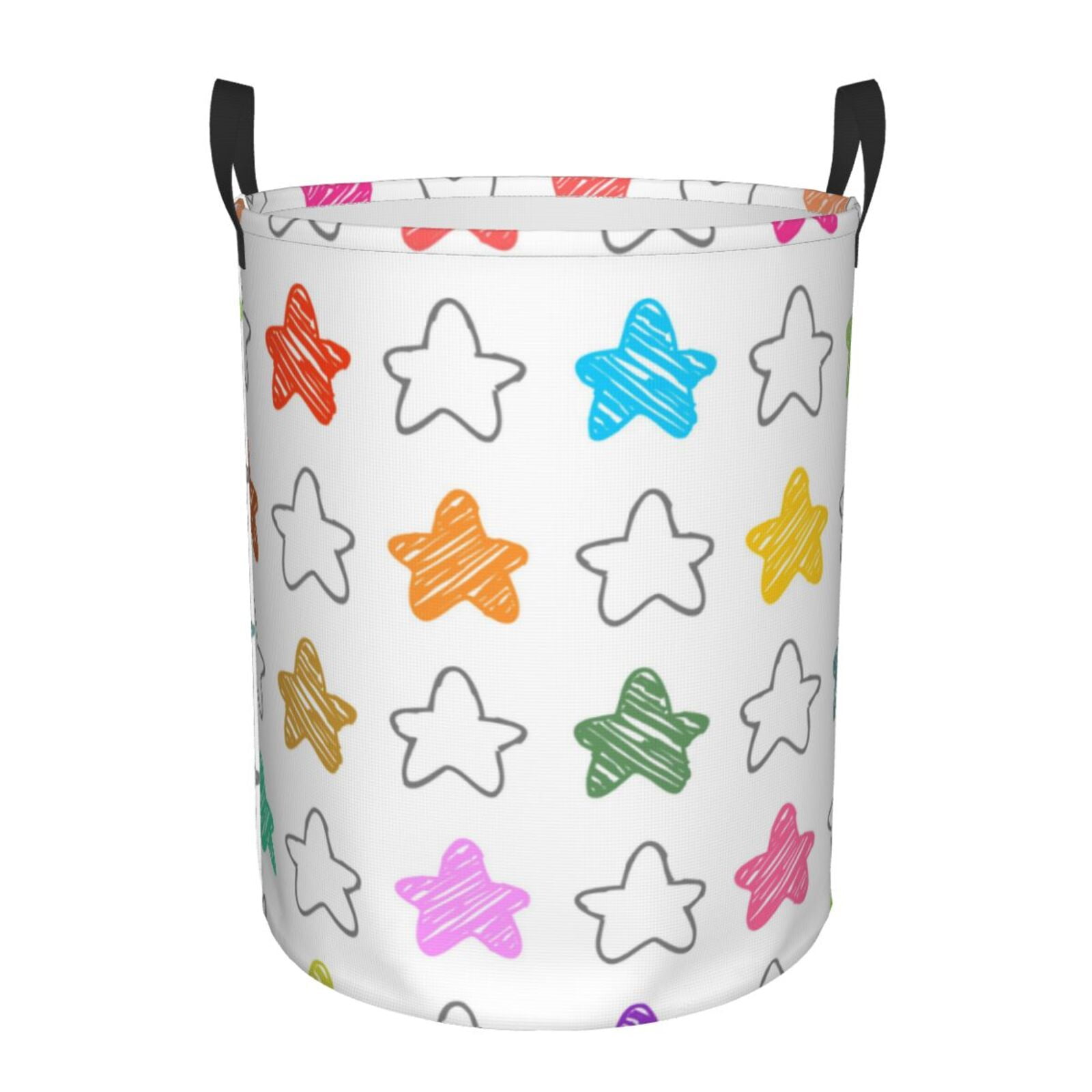 LNWH Laundry Basket, Colorful Fabric Doodles Pattern Foldable Laundry ...