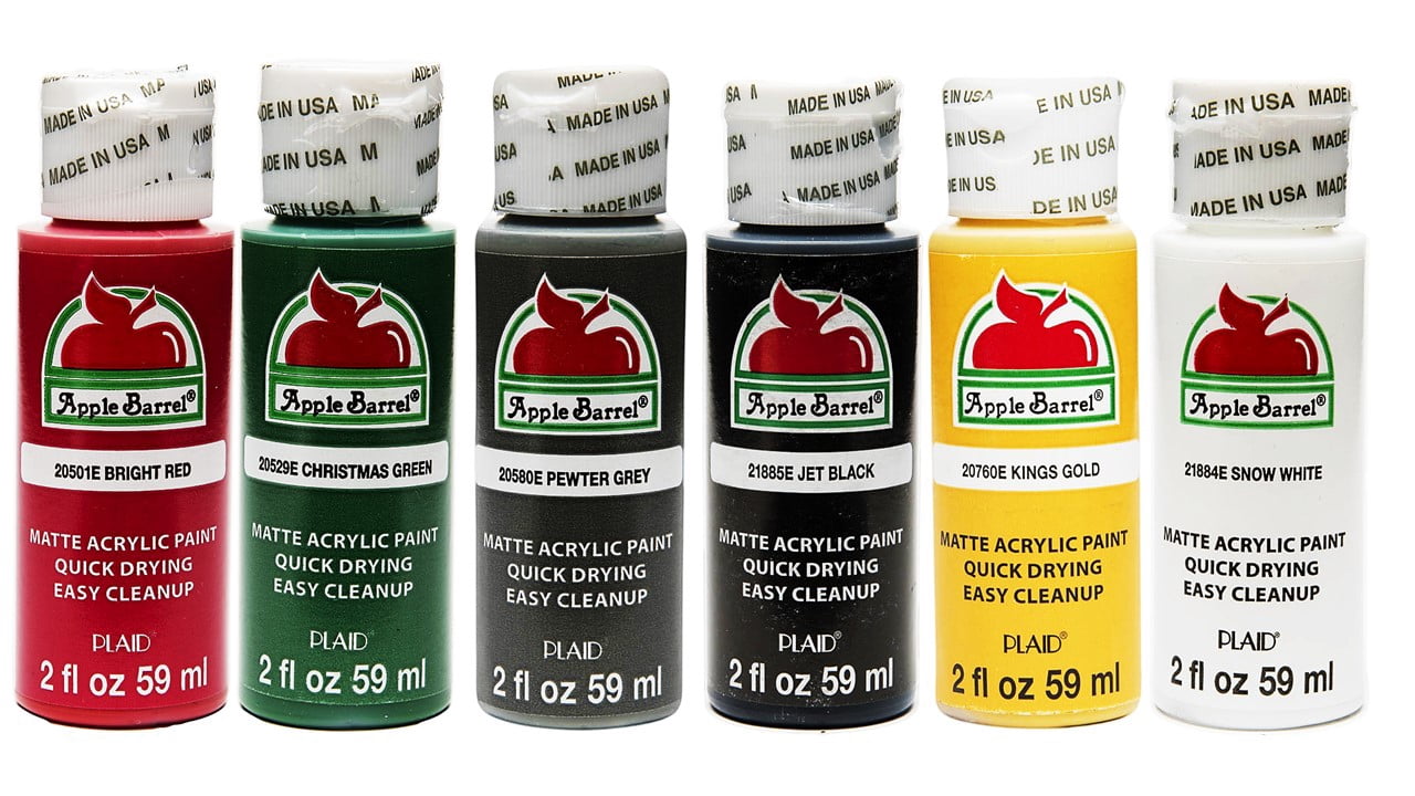 Apple Barrel Paint, Christmas Holiday Bundle 6 Pack (Bright Red ...
