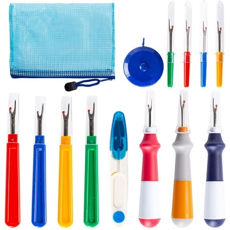 13 Pieces Seam Ripper Stitch Remover Kit, 3 Ergonomic Grip Handy Stitch ...