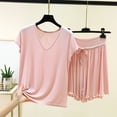 BLCHUNen Pajamas for Women Set Cap Sleeve V Neck Tops Drawstring Loose ...