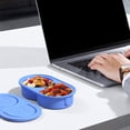 2 Section Compartment Silicone Container Easy to Carry Design Snacks ...