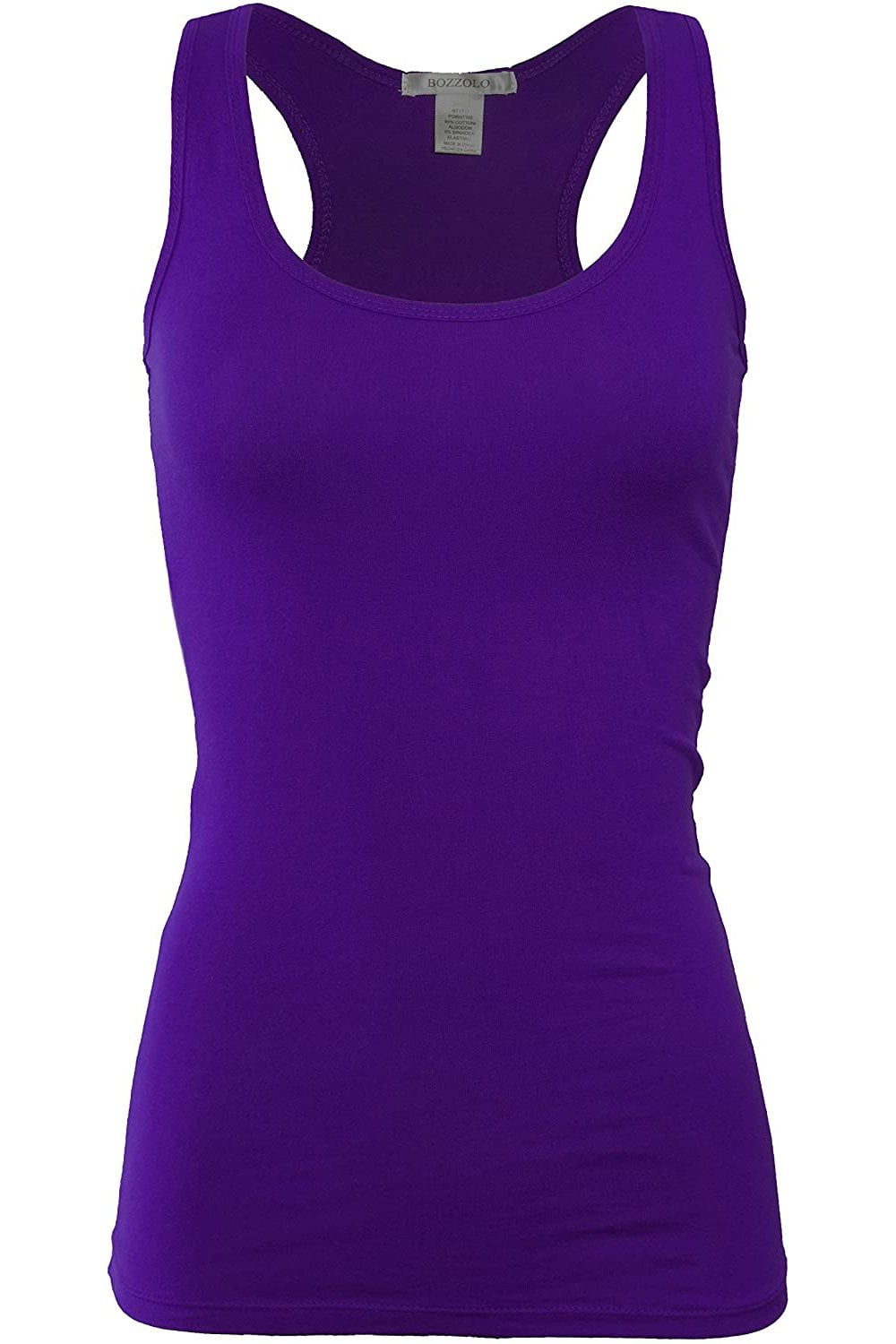 Bozzolo - Bozzolo Women's Basic Cotton Spandex Racerback Solid Plain ...