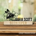 Craftnamesign Custom Wooden Bee Lover Desk Desk Name Plate, Beekeeper ...
