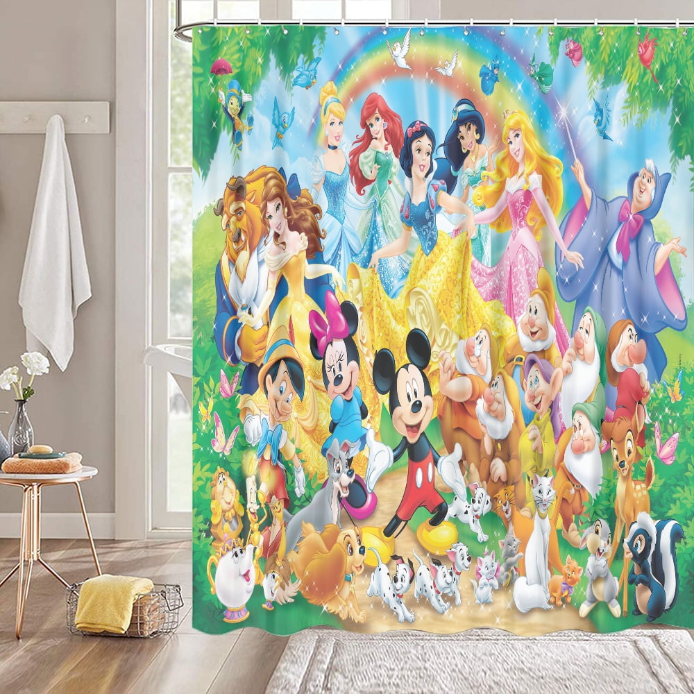 3d Print Mickey Mouse And Shower Curtain 35x72 Inch Waterproof Modern