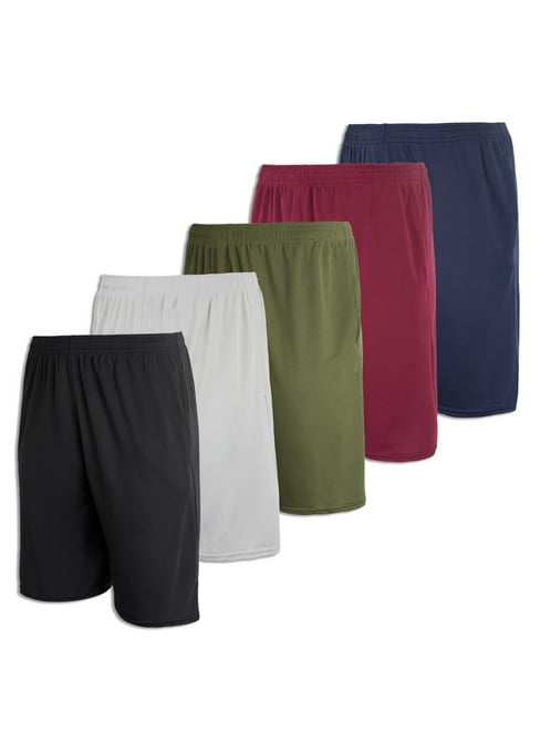 Real Essentials Boys Mesh Performance 5-Pack Shorts with Pockets, Sizes ...