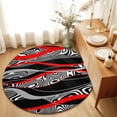 Abstract Red Black Stripe Round Rug 5ft Zebra Animal Print Texture ...