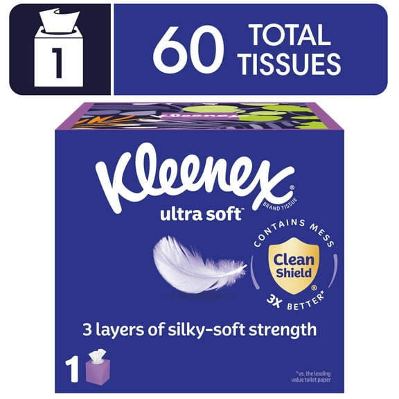 Kleenex Ultra Soft Facial Tissues, 4 Flat Boxes, 120 Tissues per Box, 3-Ply - Walmart.com