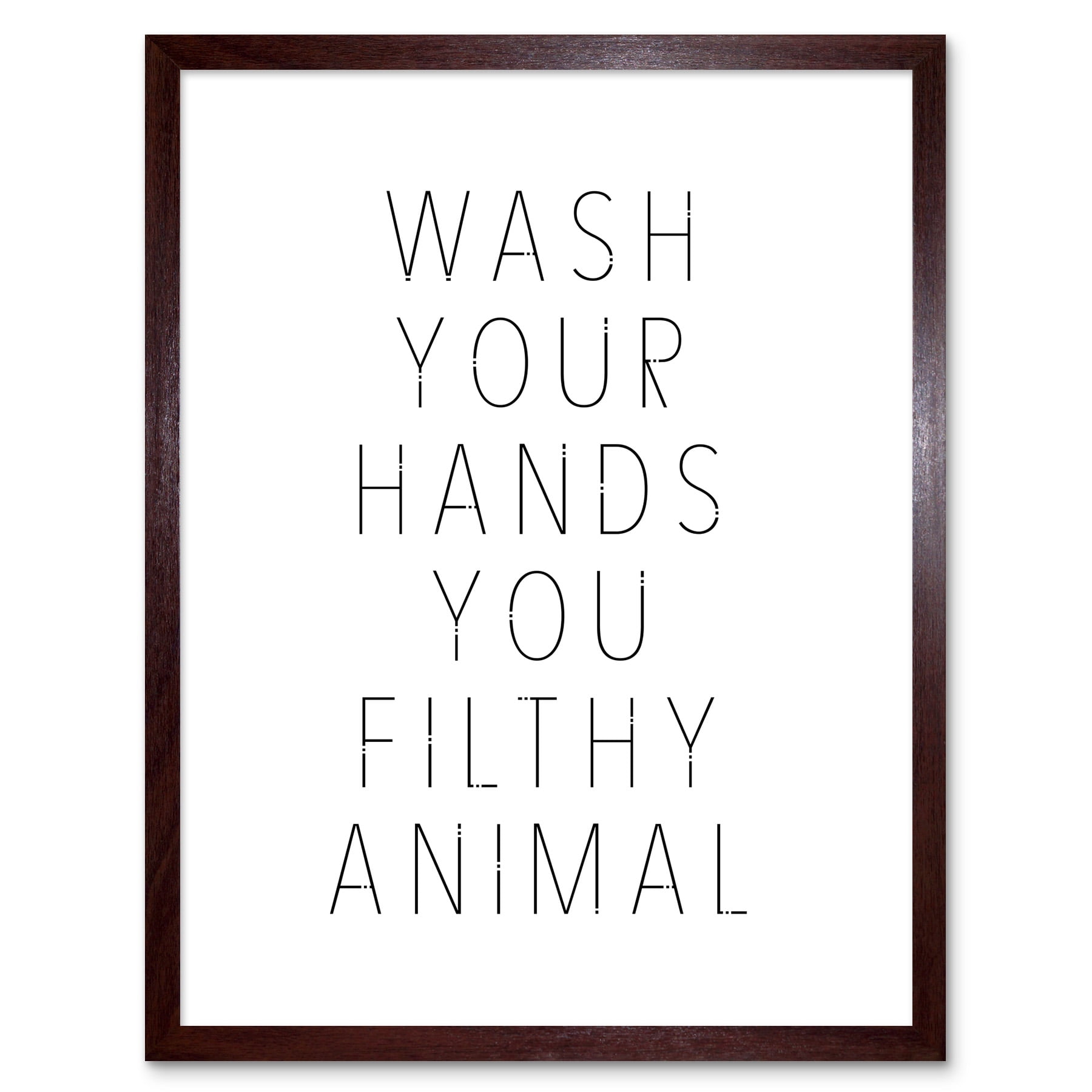 Funny Toilet Wall Art Wash Your Hands You Filthy Animal Sign Bathroom ...