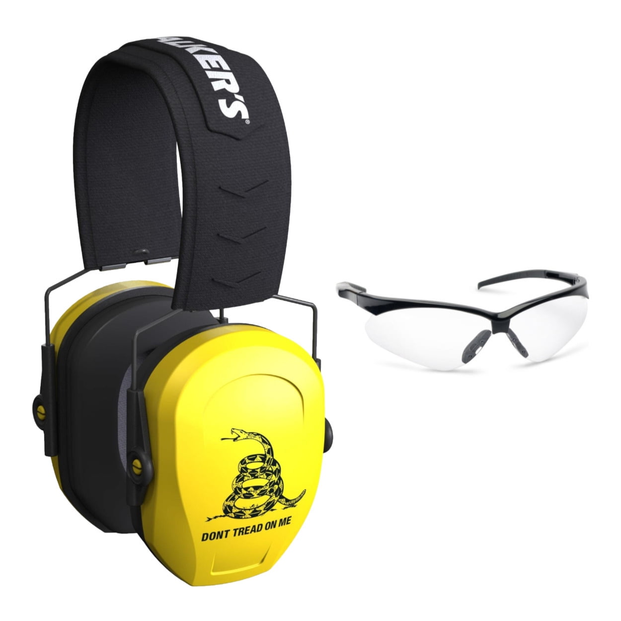 Walker's Razor Slim Passive Safety Ear Muffs (Yellow, DTOM) with ...