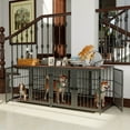 BingoPaw 2 in 1 Large Metal Dog Crate Furniture with Divider for Small ...