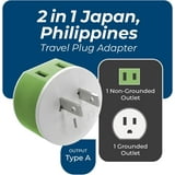 OREI Japan, Philippines Power Plug Adapter with 2 USA Inputs - Travel 3 ...