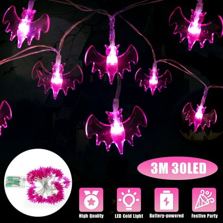30led Halloween Bat String Light Bendable Flexible Decorative Fairy ...