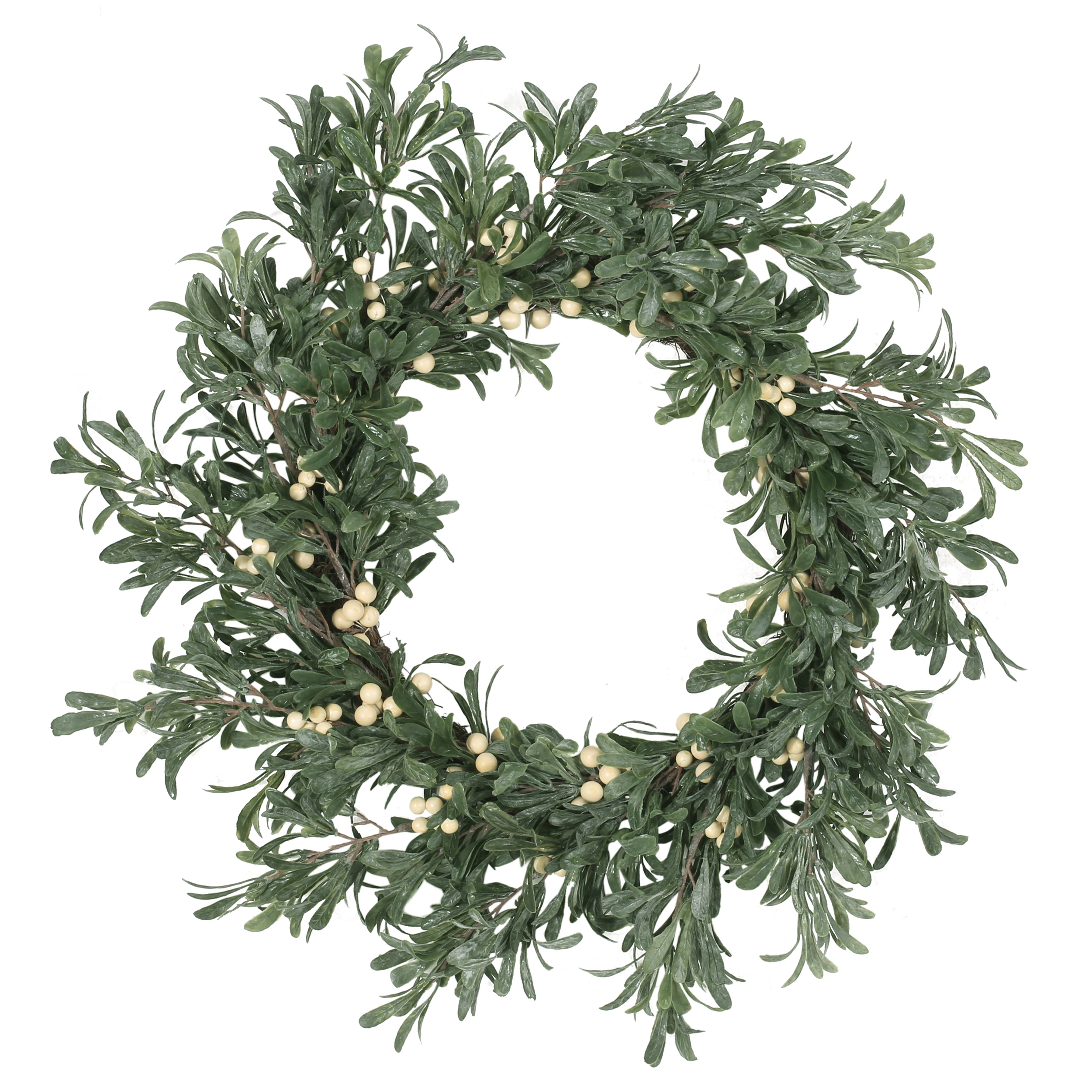 Noble House Mariette Snowberry Plastic Wreath, 29" (Green) - Walmart.com