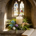 Easter Candle Wreath Holder | Plastic Spring Decoration with Flowers ...