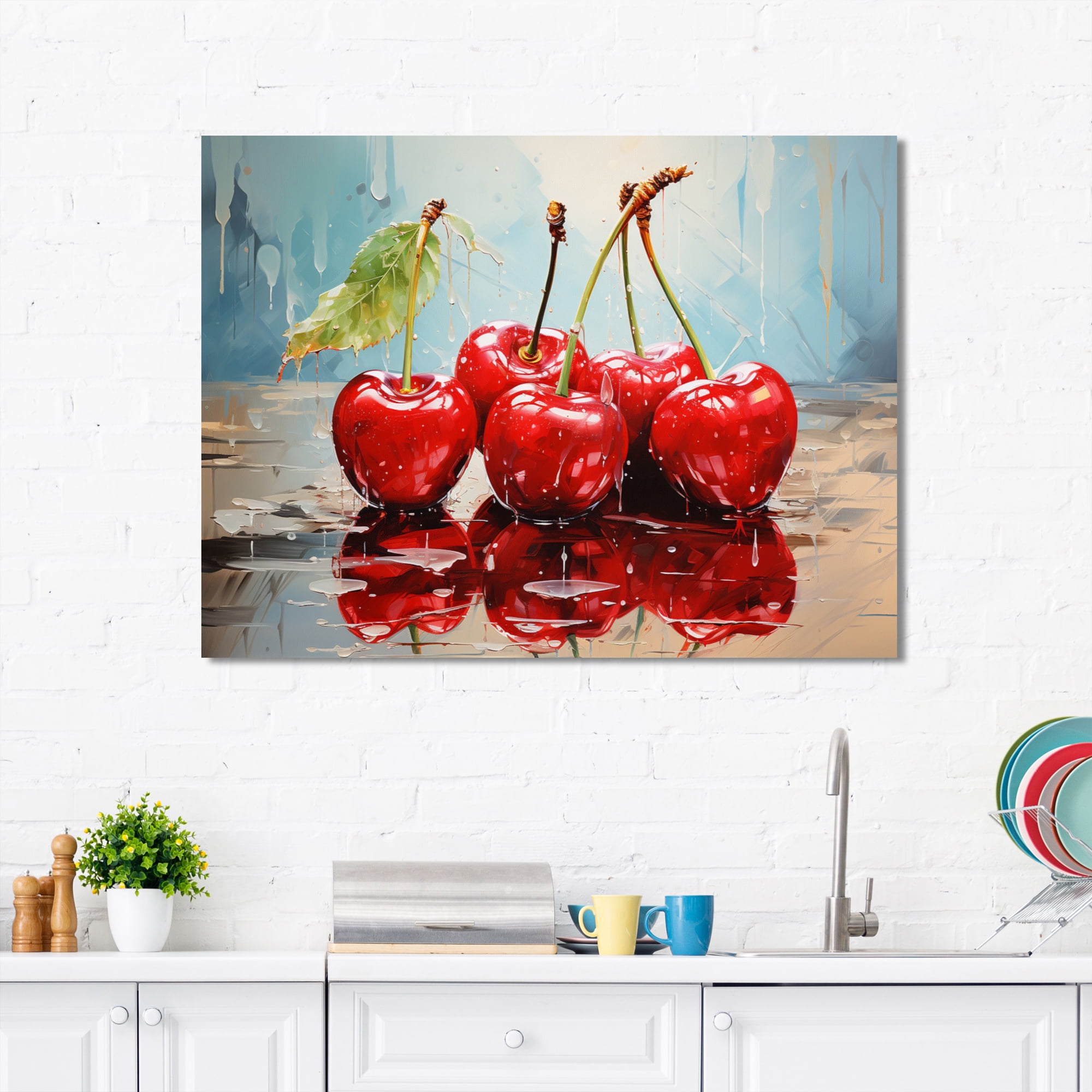 Click here for Designart Fruits Wall Art  Fruit Modern Cherry Exp... prices