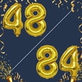 Gold 48 or 84 Number Mylar Balloon 40 inch - Self-Seal Foil Balloons ...